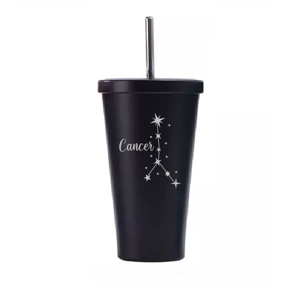 Black 16 oz Stainless Steel Double Wall Insulated Tumbler Pool Beach ...