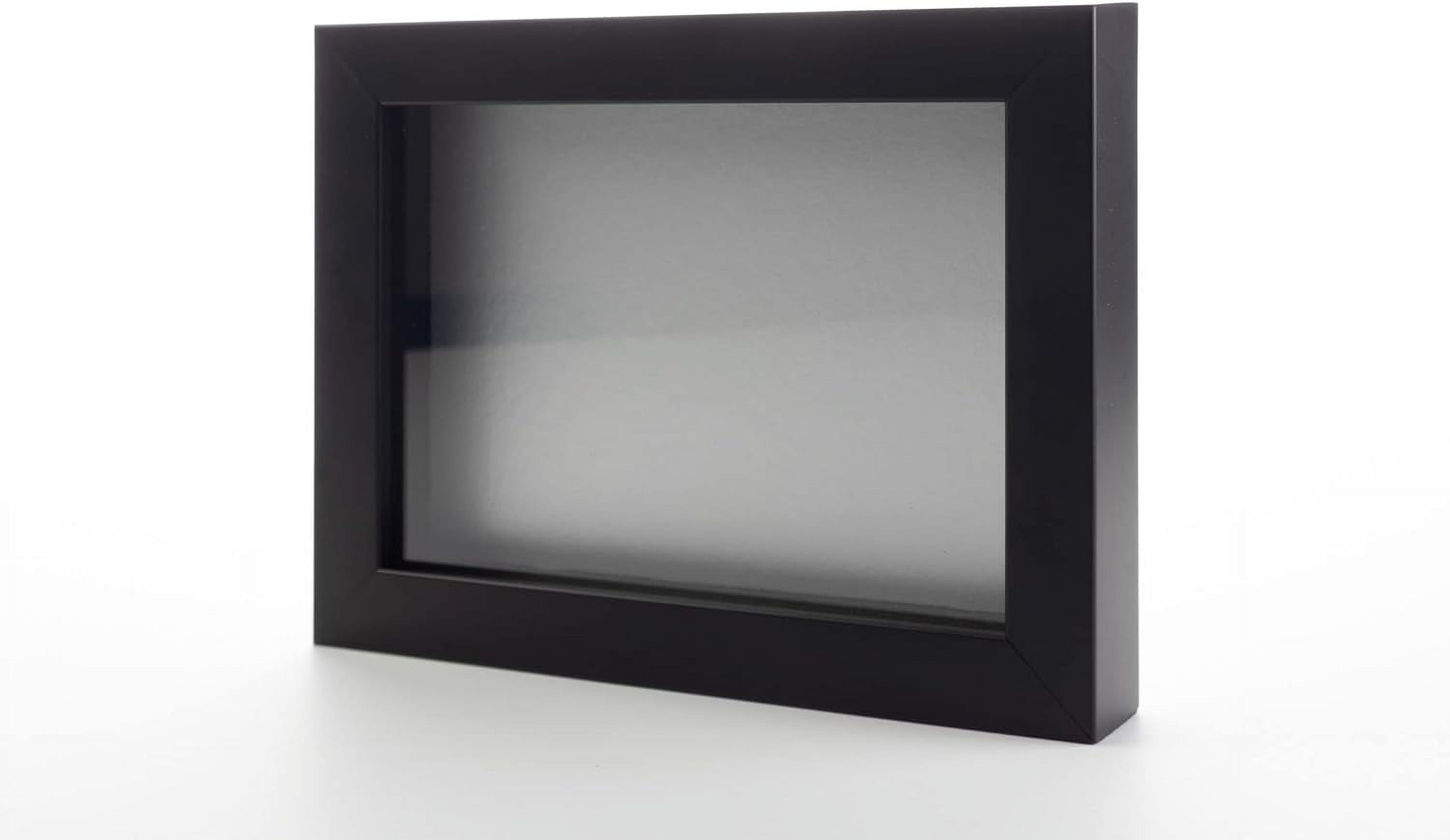 Black 16x30 Wood Shadow Box Display Frame with Silver Acid-Free Backing ...