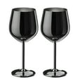 Black 18oz Stainless Steel Wine Glasses Set of 2, 18oz Unbreakable ...