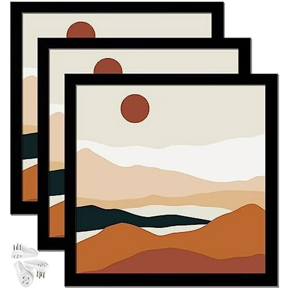 Black 18x18 Picture Frame Set of 3, High Transparent Frame for 18 By 18 ...