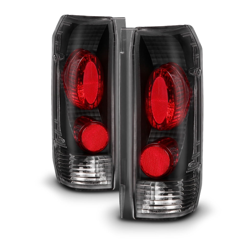 Black 1987-1996 Ford F150 F250 F350 Bronco Tail Lights Brake Lamps Left ...