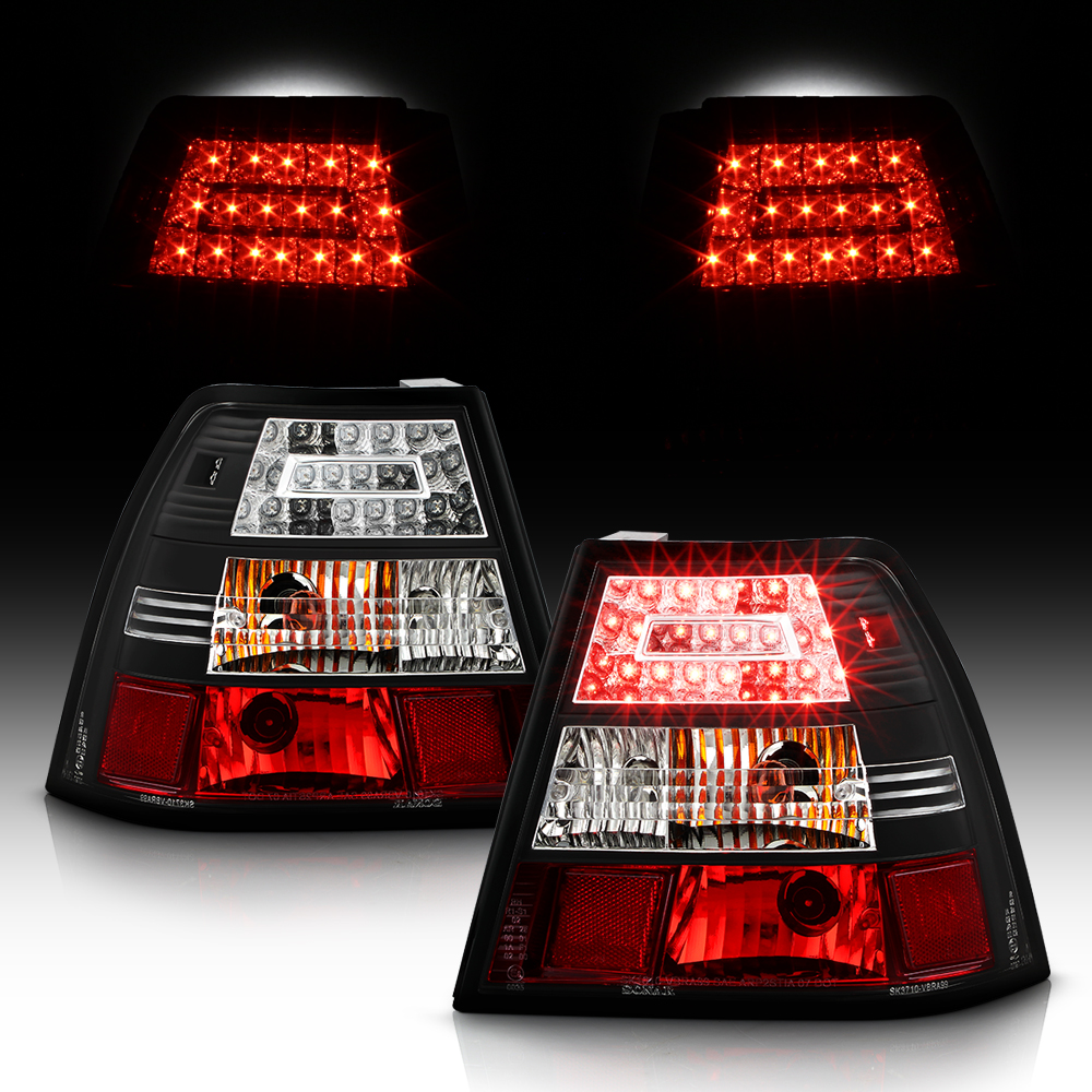 Black 1999-2005 VW Jetta Mk4 Bora LED Tail Lights Lamps Rear Left+Right ...
