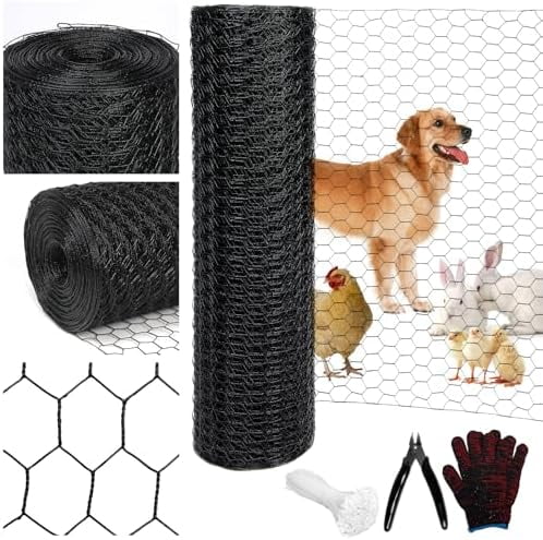 Black 19GA Chicken Wire 36inx150ft, Chicken Wire Fencing, Garden Fence ...