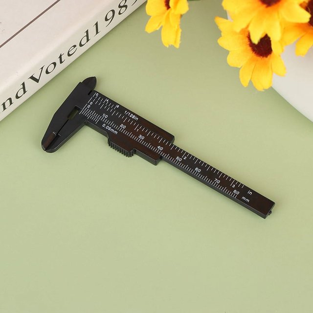 (Black) 1pc Portable Dual Scale 0-80MM Plastic Eyebrow Measuring ...