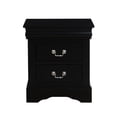Black 2 - Drawer Nightstand, Center Metal Glide Design / Bedroom ...