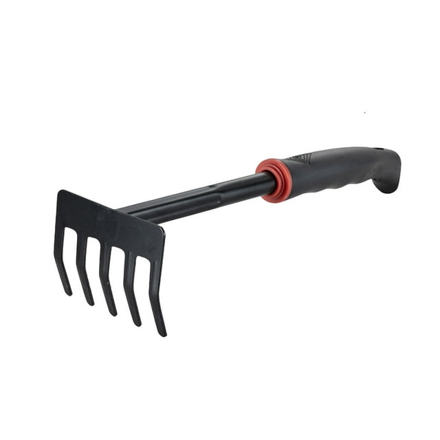 Black 2 Gardening Tools Set Stainless Steel Five Prong Rake For Home ...
