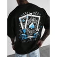 Black-2 Mens Oversized Retro Ace Of Spades Playing Card Graphic Tee ...