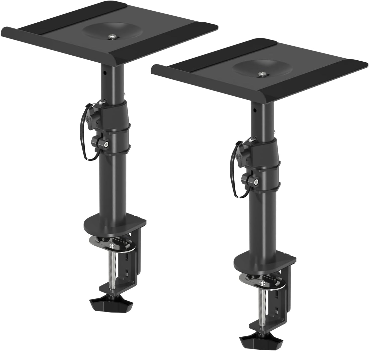 Black 2-Pack Clamp-on Speaker Stand Desk Mount - Height-Adjustable ...