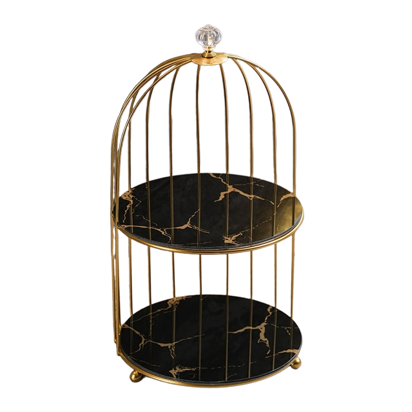 Black 2 Pcs Iron Double Tier Cosmetic Organizer Shelf Desktop Lipstick ...