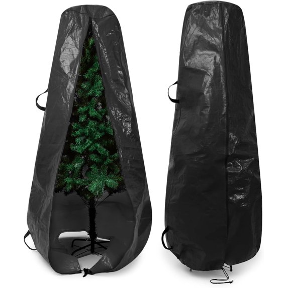 Black), 2 Pcs Upright Christmas Tree Storage Bag with Zipper Drawstring ...