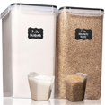 Black 2 Piece 9.5L Extra Large Food Storage Canisters For Flour Sugar ...