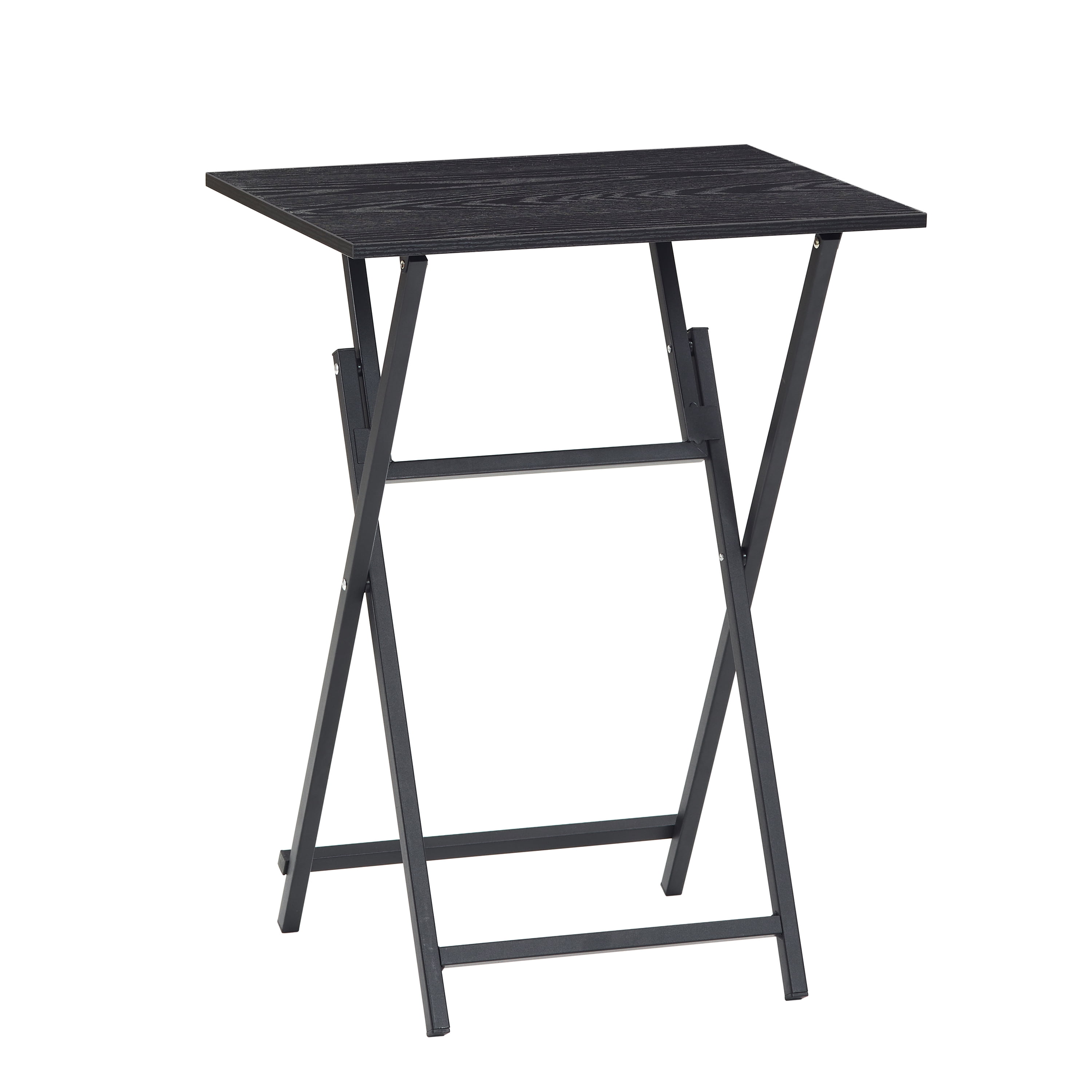 Black 2-Piece Folding TV Tray Table No Assembly Required Portable Sofa ...