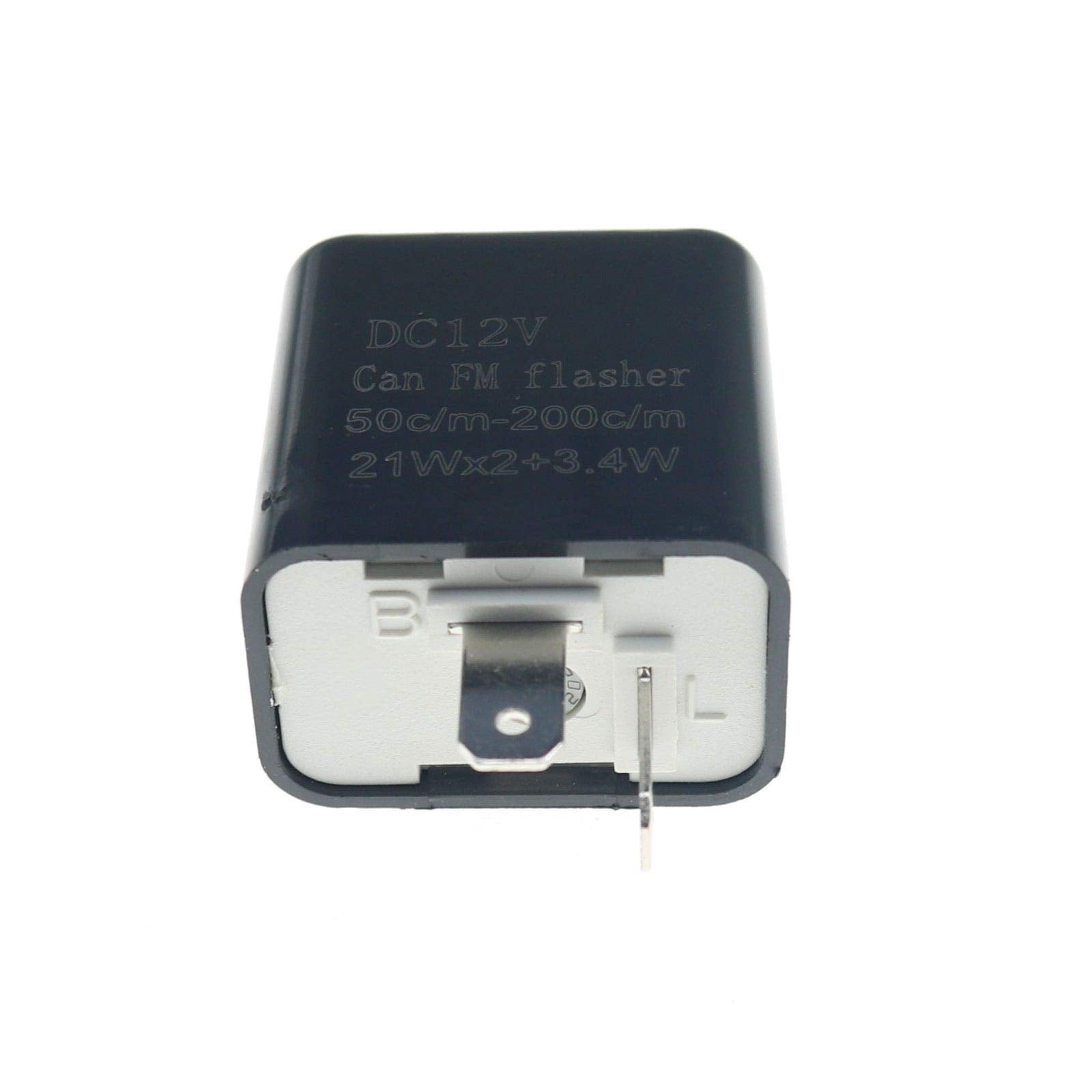 Black 2 Pin FIX Fast/No Flashing Flasher Led Turn signal Relay Cafe ...