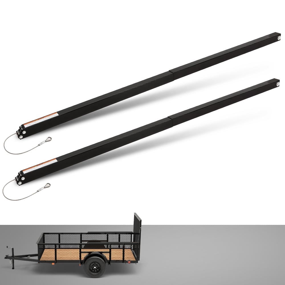 Black 2 Sided Tailgate Utility Trailer Gate & Ramp Lift Assist System ...