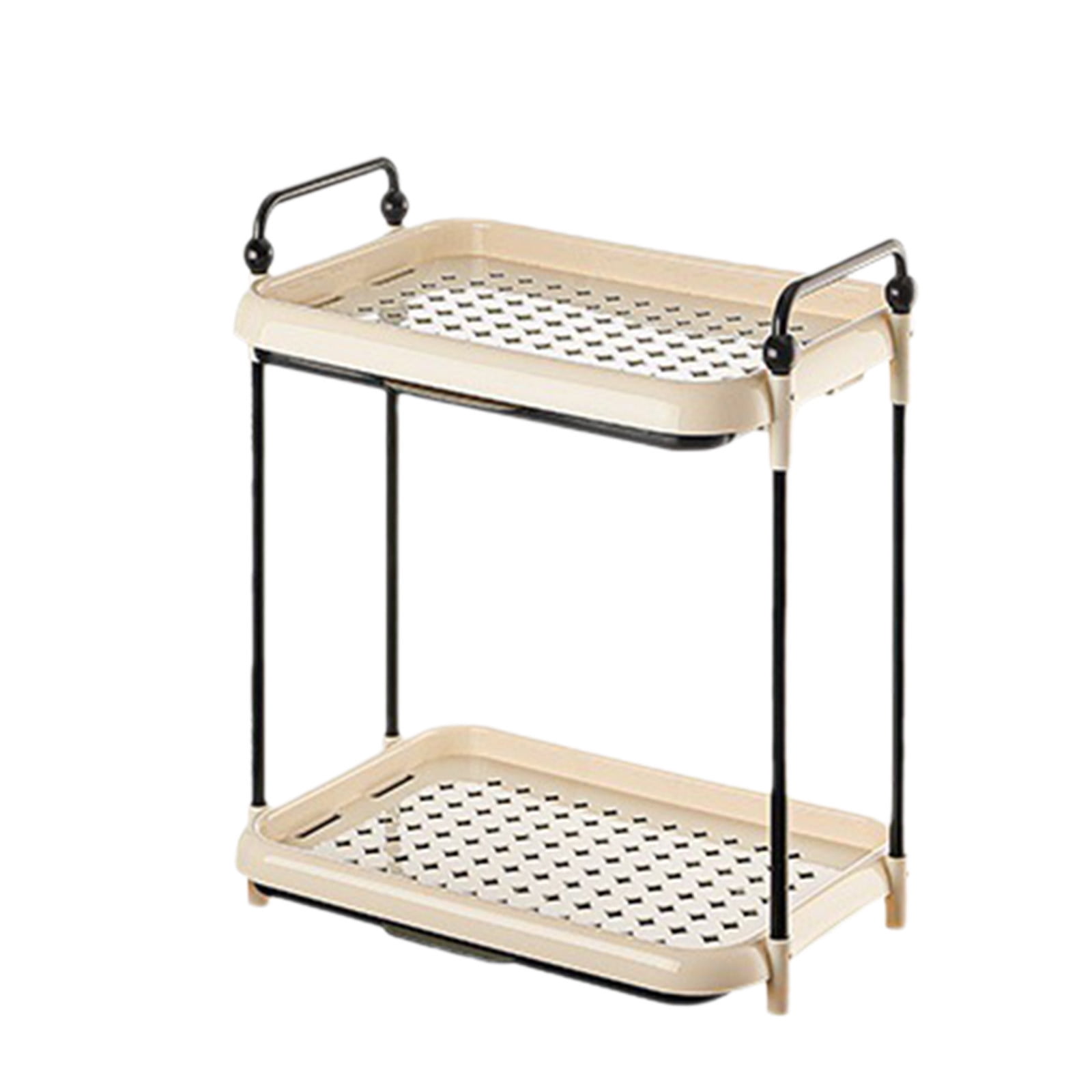 Black 2 Tier Cup Storage Shelf Desktop Mug Organizer With Drainer Rack ...