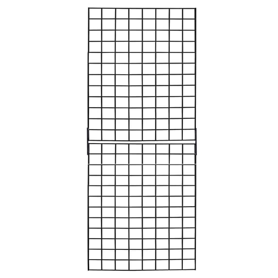 SSWBasics Black 2' X 6" Wire Grid Kit - (2) 2' X 3" Panels-Black Wire ...