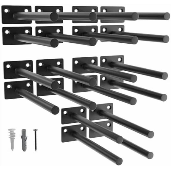 Black 20 Pack-10 inch Floating Shelf Bracket, Concealed Shelf Support ...