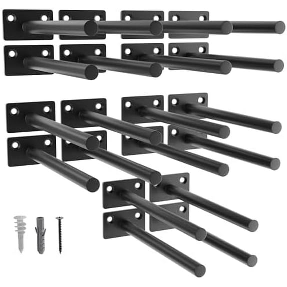 Black 20 Pack-6 inch Floating Shelf Brackets, Hidden Shelf Bracket for ...