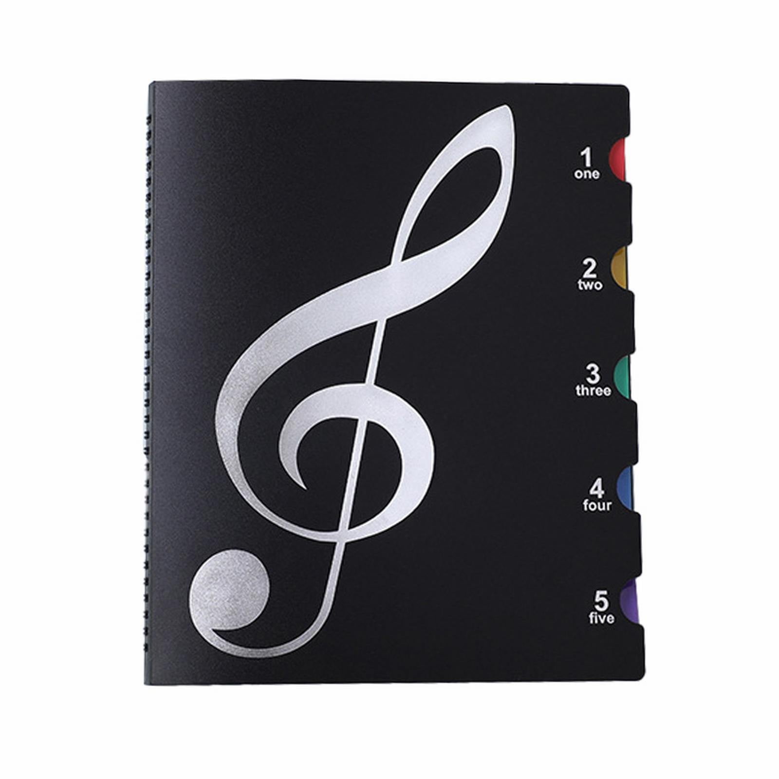 Black 20 Pages Sheet Music Folder, Music Sheet File Paper Storage ...