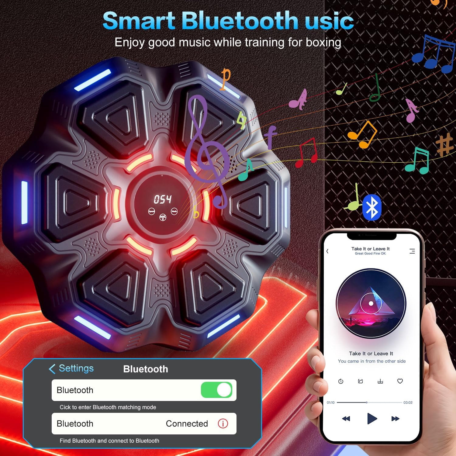 Black 2025 New Music Boxing Machine Fun Fitness EasyExercise Start your ...