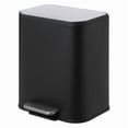 Black 20L Stainless Steel Foot Pedal Trash Can, Removable Inner Bucket ...