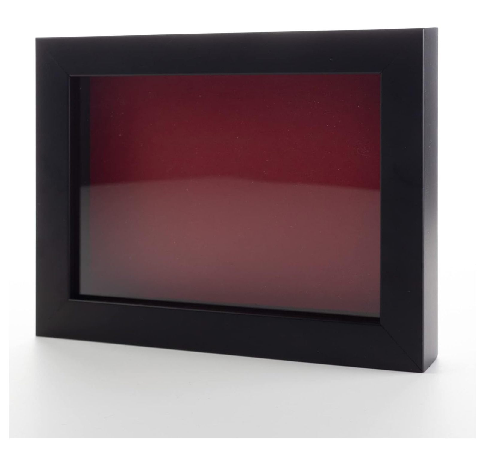 Black 20x20 Box Solid Wood Display Frame with Red Acid- Backing UV ...