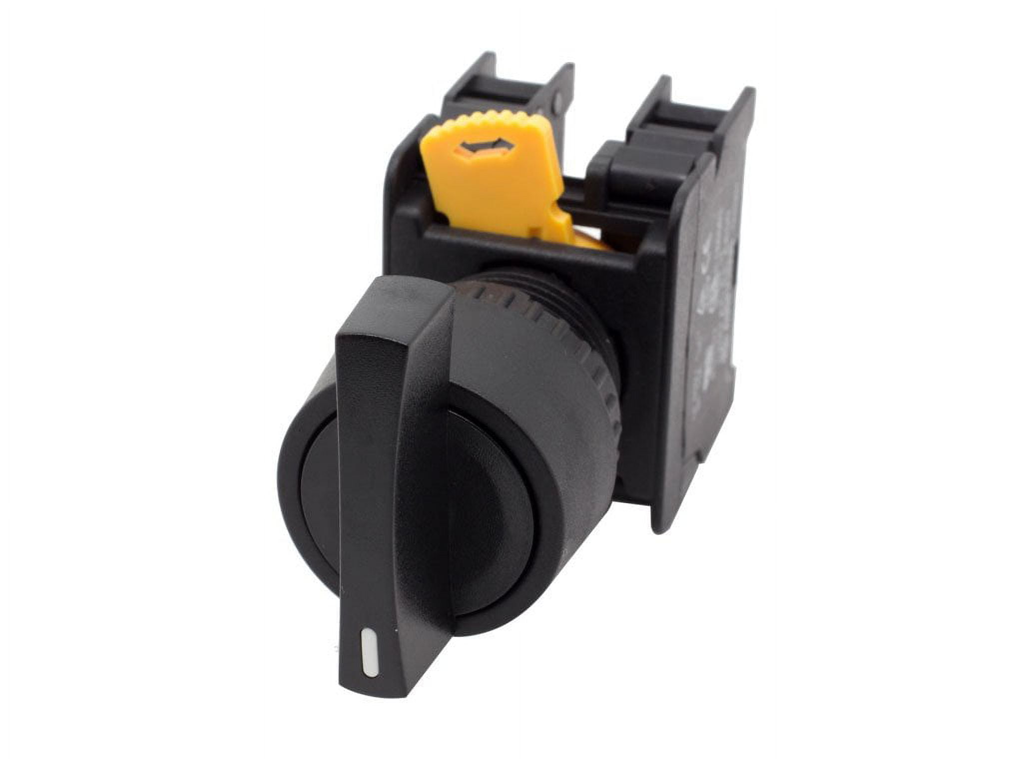 Black 22mm Maintained Selector Switch 2 NO 3 Position - Walmart.com