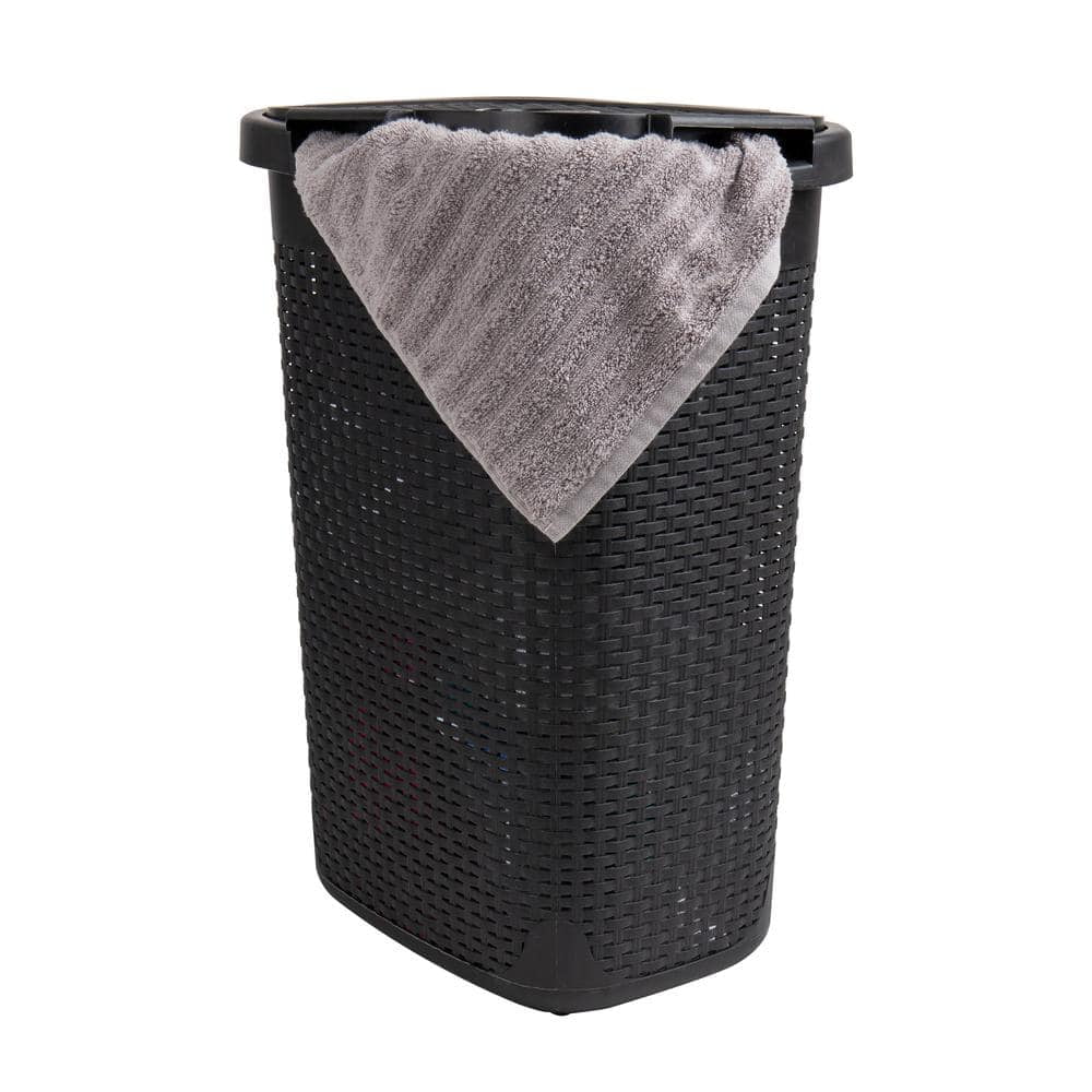 Black 24.15 in. H x 13.75 in. W x 17.65 in. L Plastic 60L Slim ...