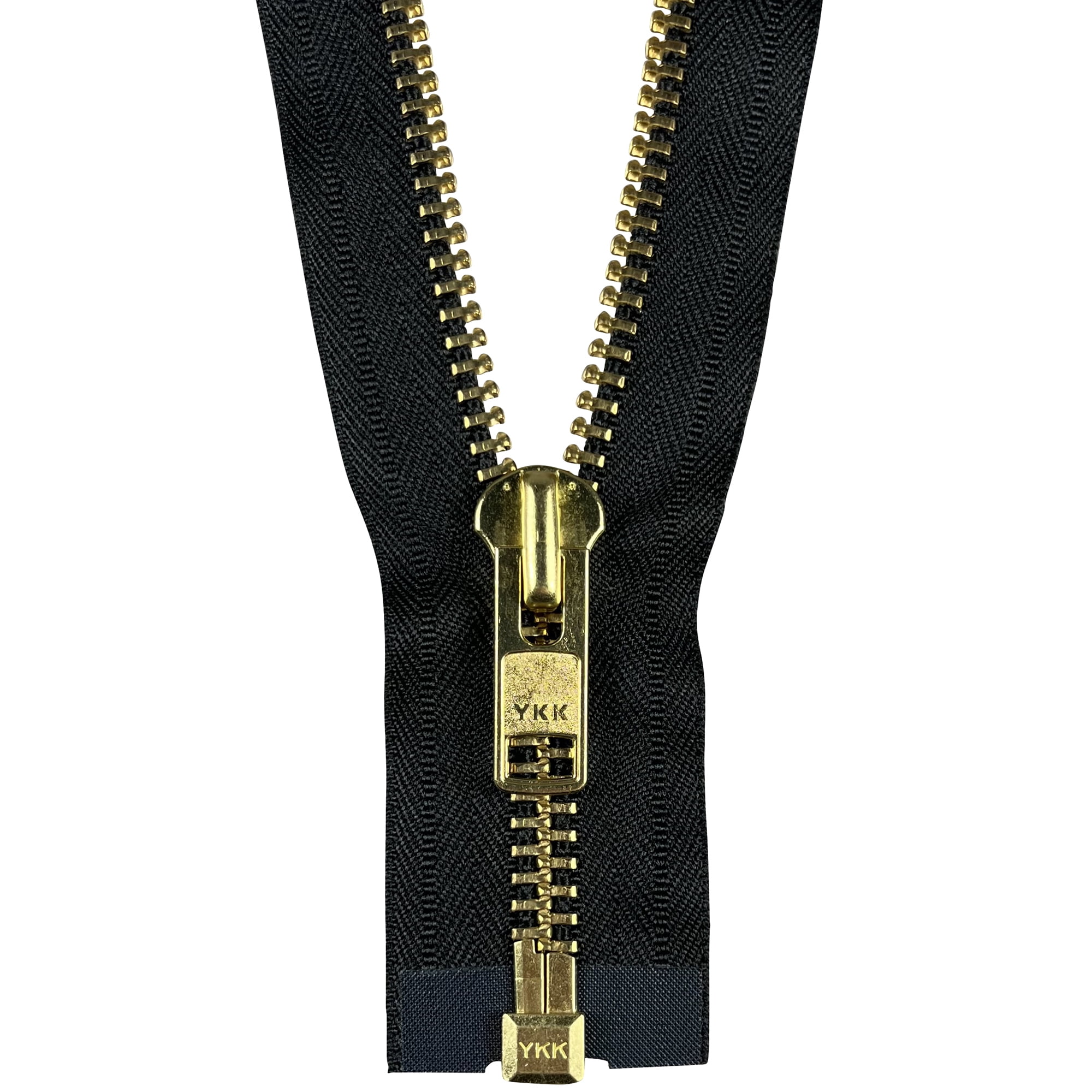 Black 24" Brass Open Chap Zipper YKK #10 - Walmart.com