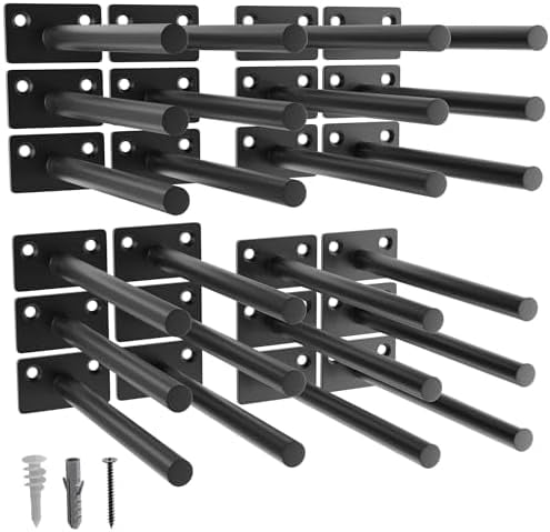 Black 24 Pack-10 inch Floating Shelf Bracket, Concealed Shelf Support ...