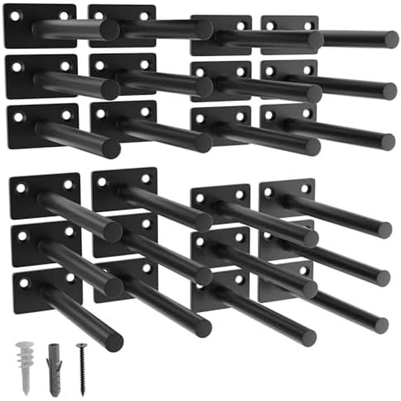 Black 24-Pack 5 inch Floating Shelf Brackets, Hidden Shelf Bracket for ...