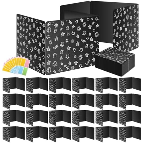Black 24-Pack Desk Dividers for Students, Waterproof Plastic Study ...