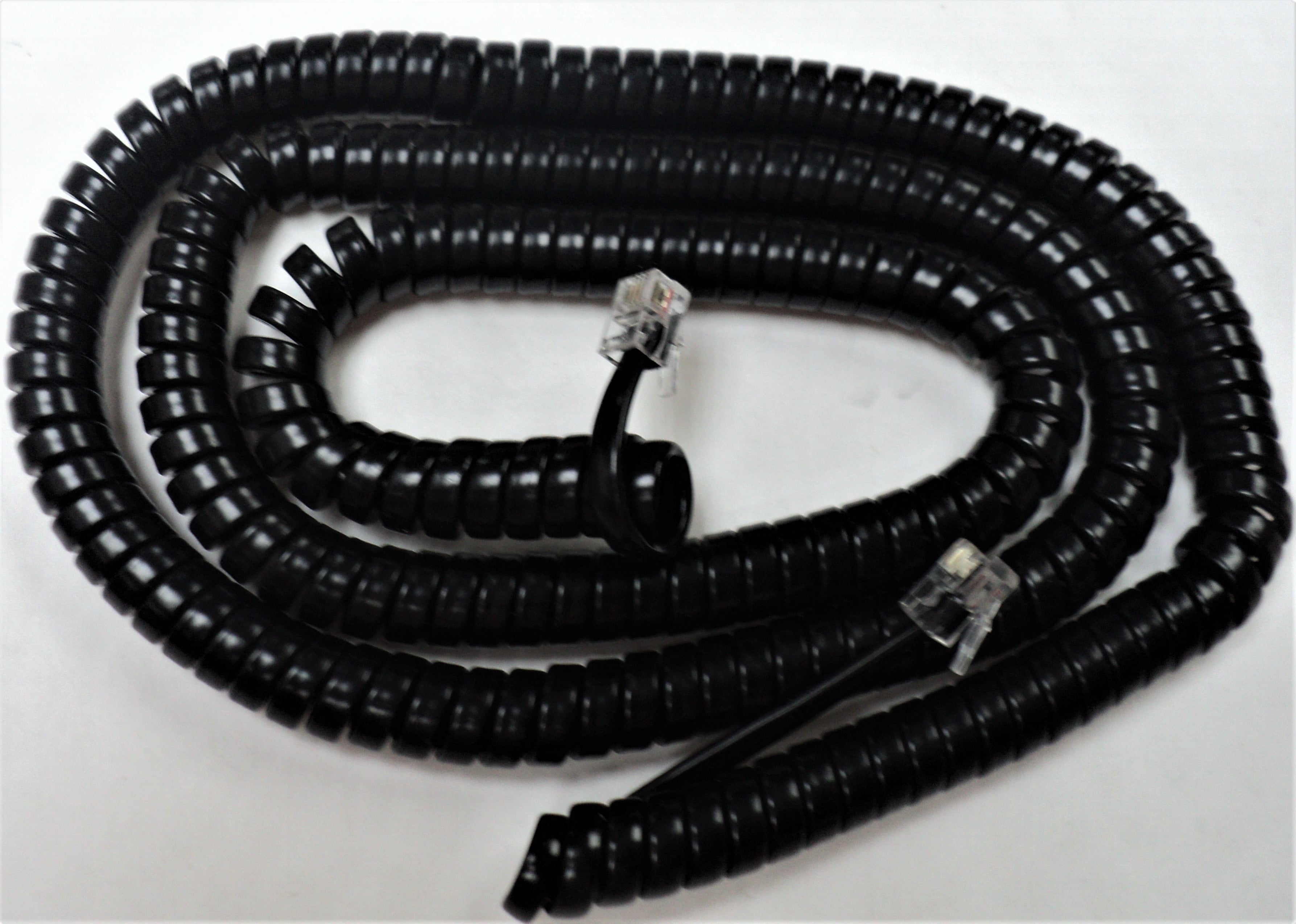 Black 25Ft Handset Cord for AT&T Analog Single Line Phone, Long Curly ...