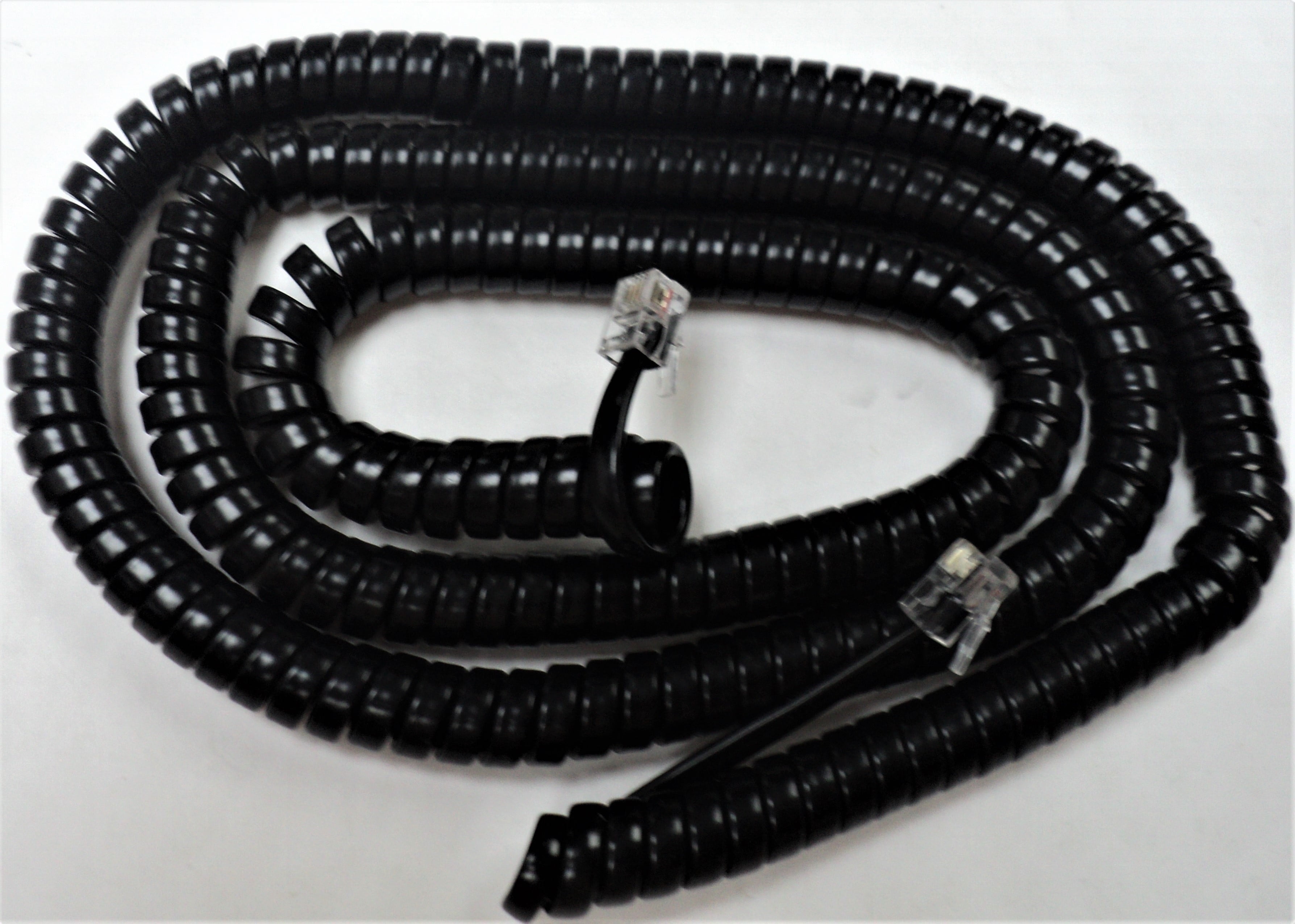 Black 25Ft Handset Cord for Radio Shack Phone Long, Receiver Curly Coil ...