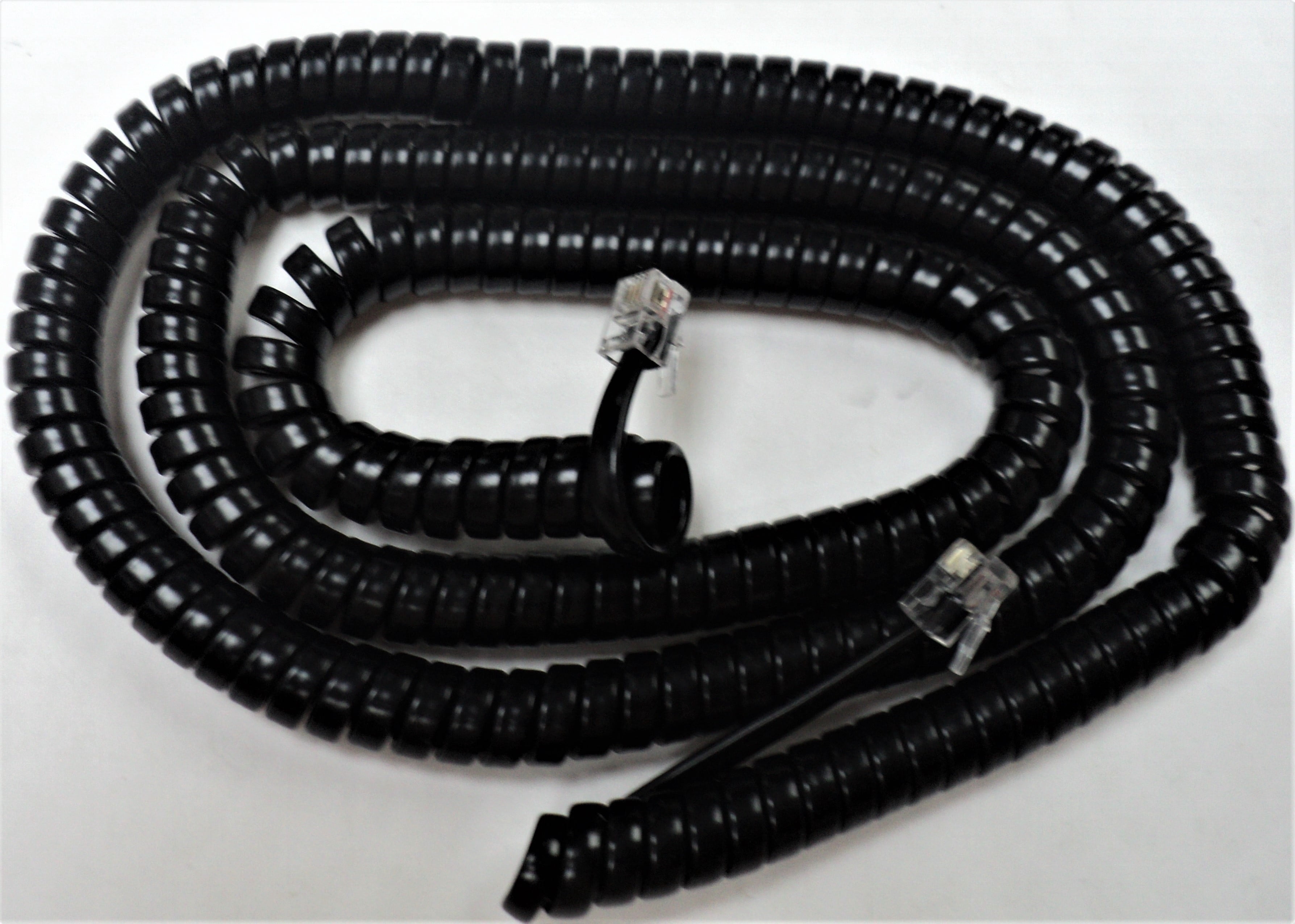 Black 25ft Handset Cord for Uvital Big Button Phone, Long Curly ...