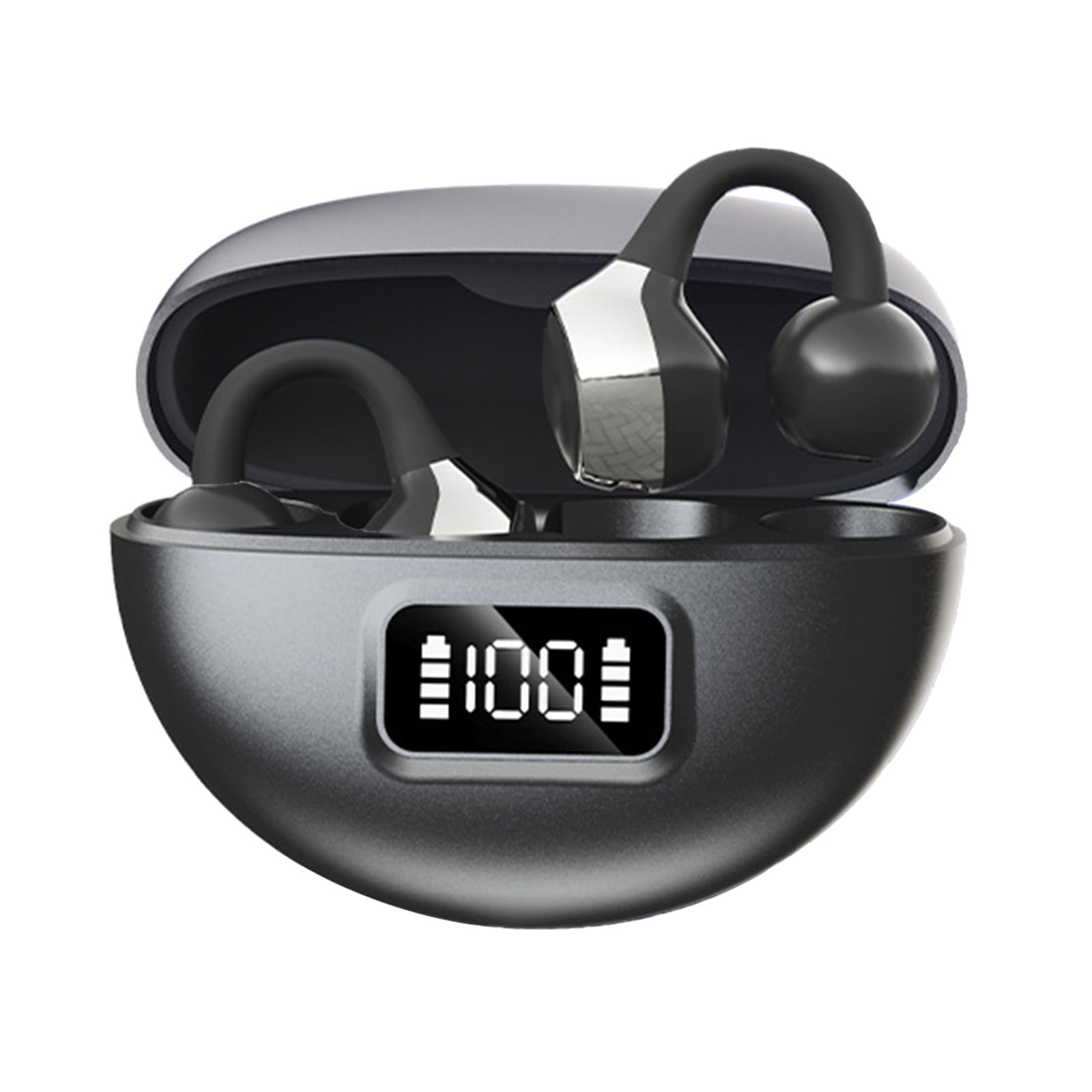 Black 2Pc Earclip Style Open Ear Bluetooth Earphones With High Battery ...