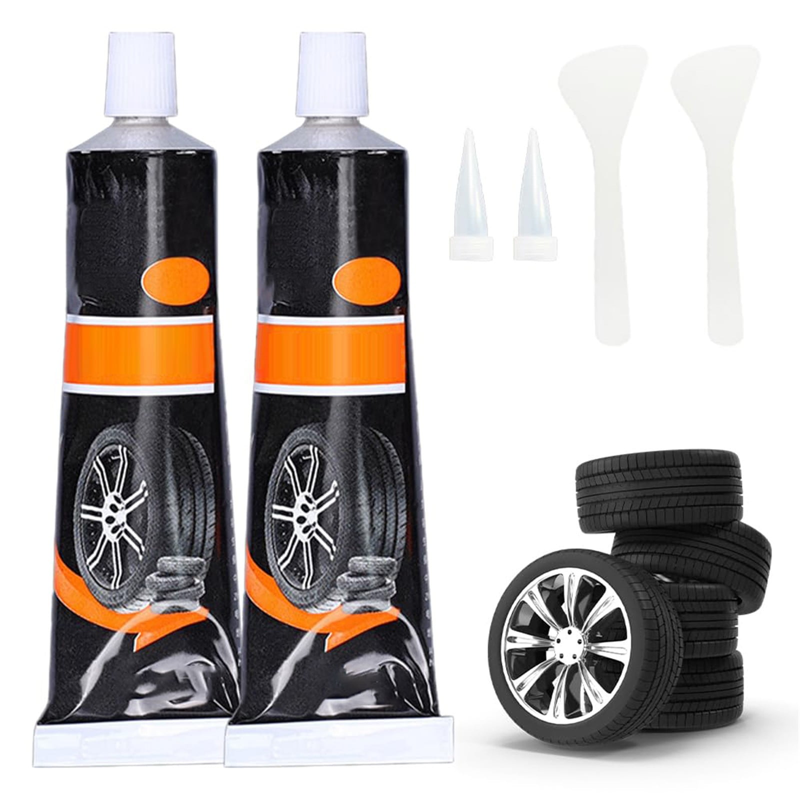 Black 2Pc Rubber Glue For Cracks On The Side Of Car Tires|And Heat Tire ...