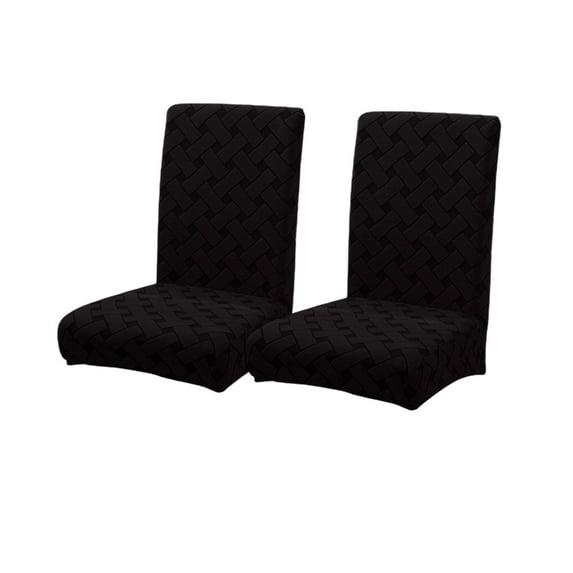 Black 2Pcs Chair Cover Set Thickened Alternate Jacquard Design High ...