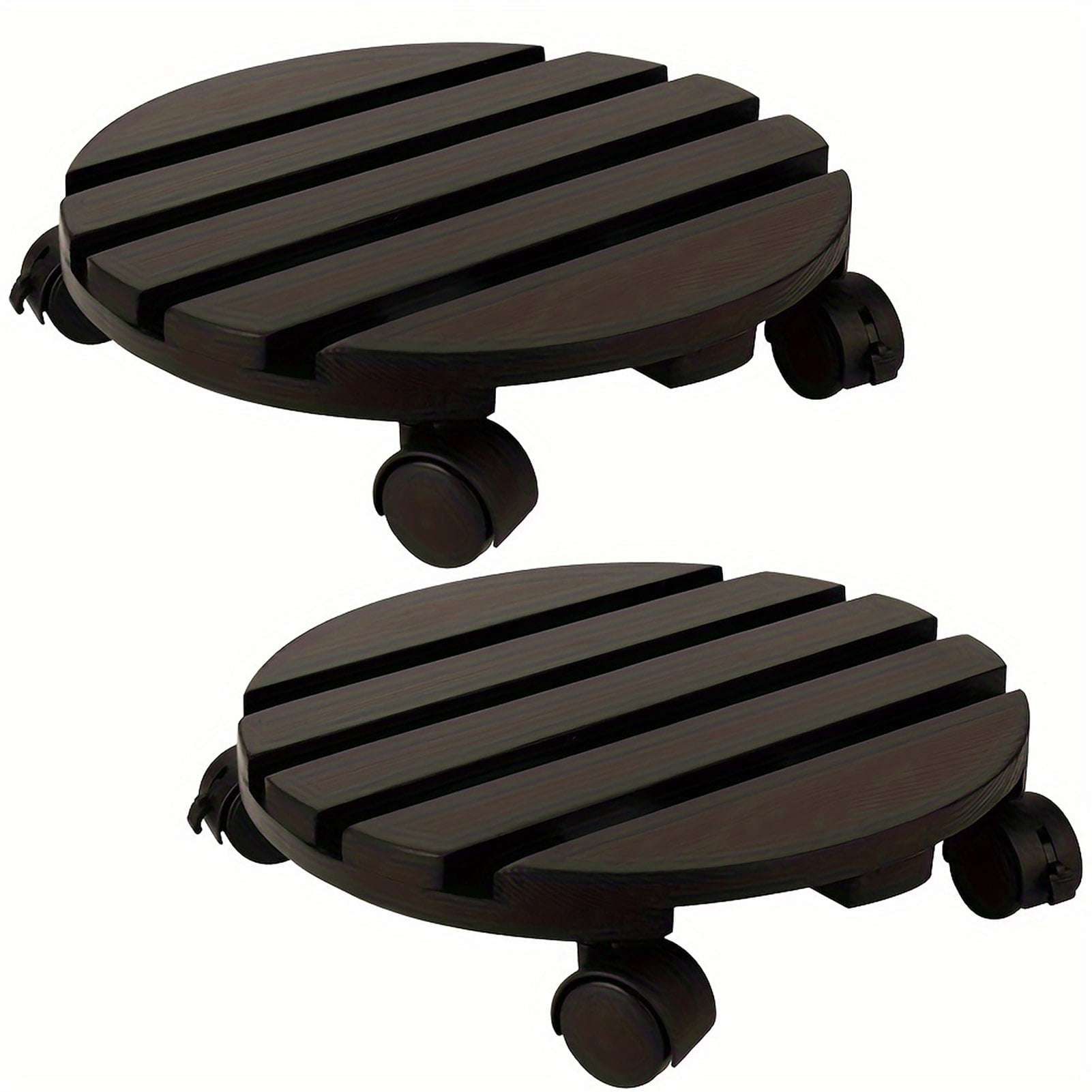 Black 2Pcs Plant Roller Stand with Lockable 360 Degree Rotating Wheels ...
