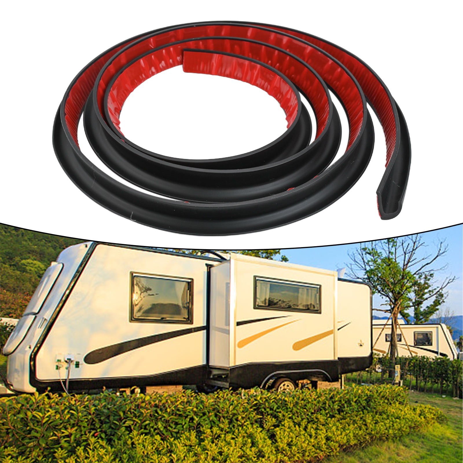 Black 2M Pvc Rubber Seal Gutter Soft Rubber For Cars Vans ，Rvs Easy To ...