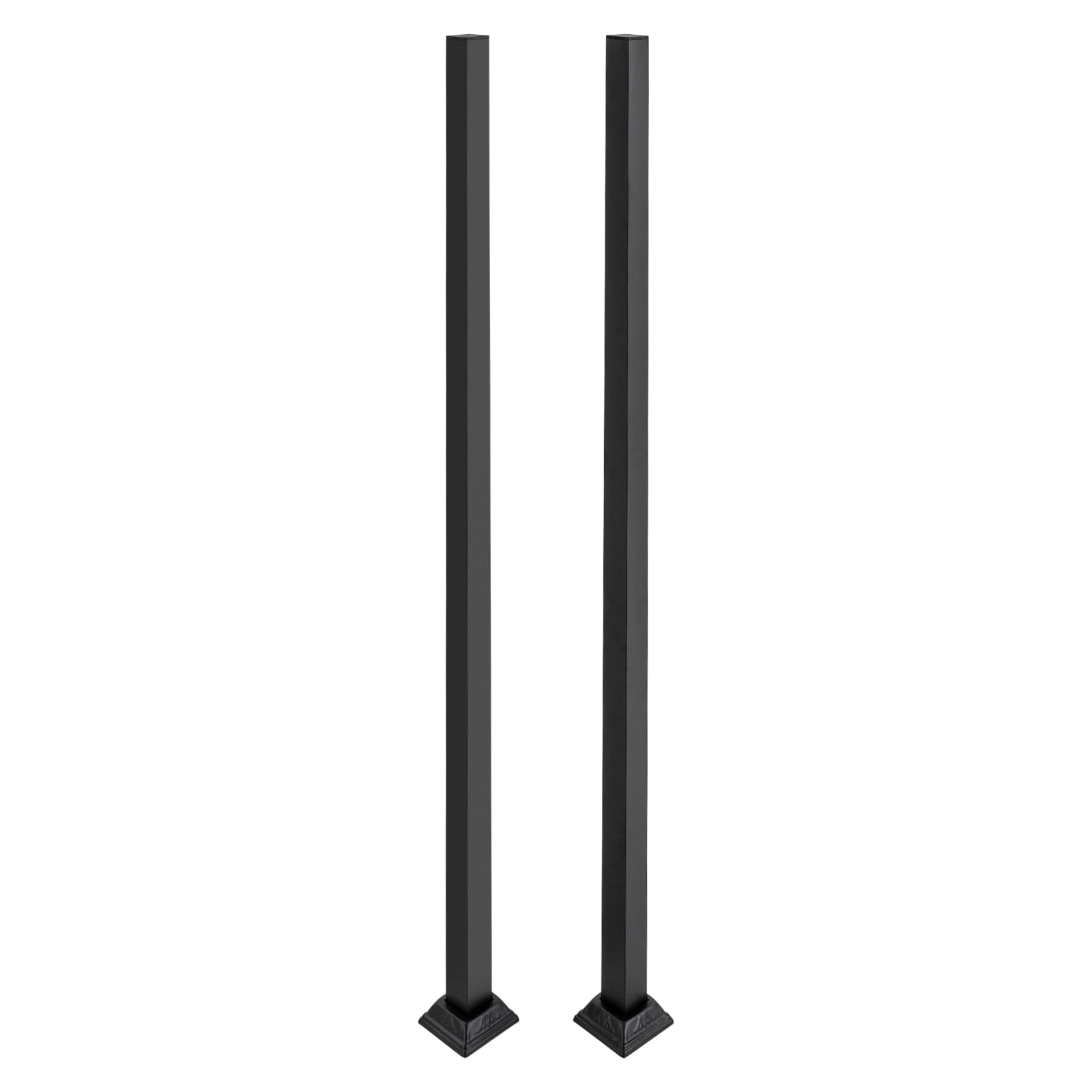 Black 2x38 Deck Railing Handrail Stair Balusters Post Square Metal ...