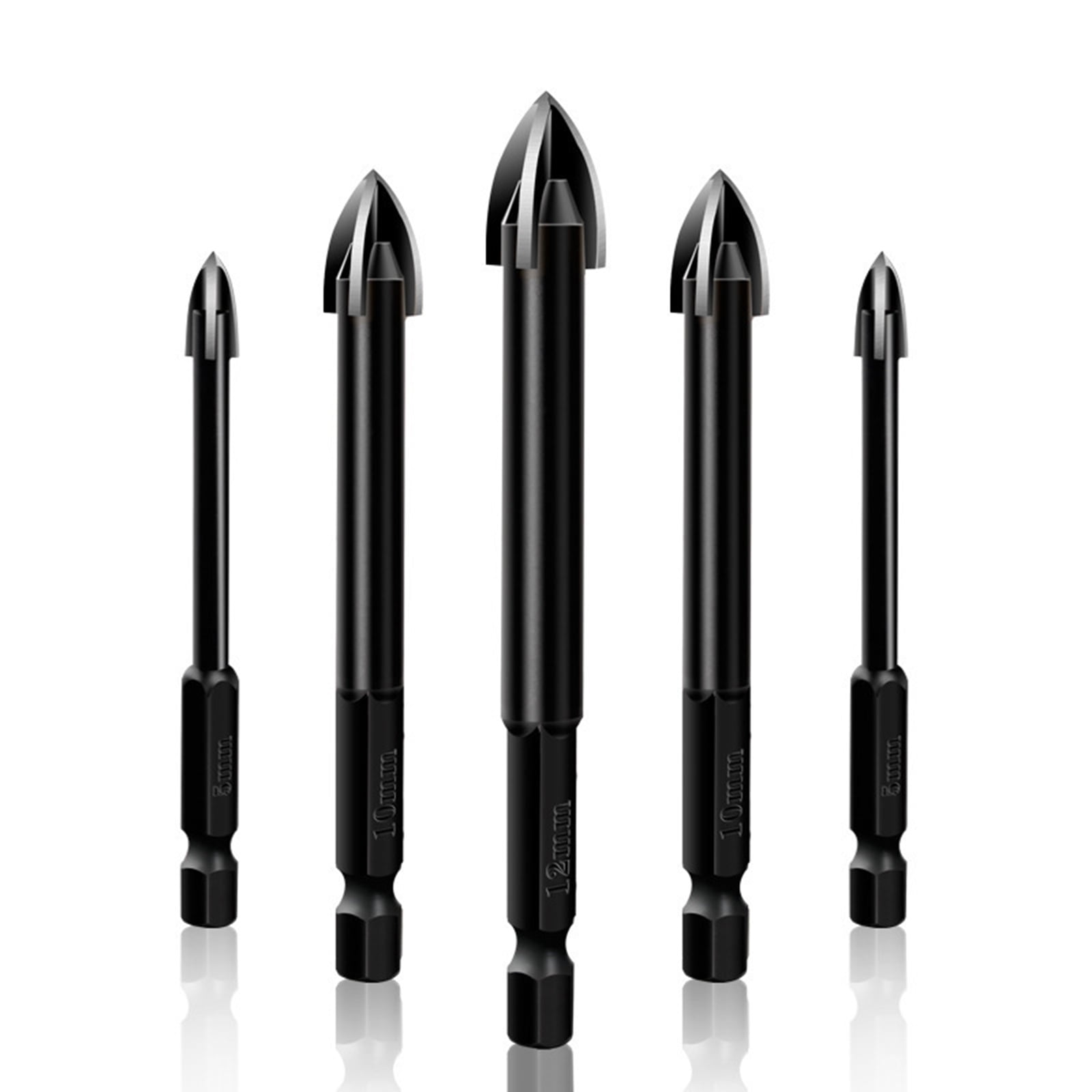 (Black) 3/4/5/6/7mm Triangular Cement Drill Bit - Walmart.com