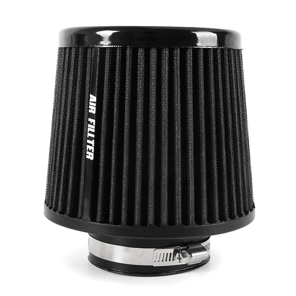 Black 3" 76mm High Flow Inlet Cold Air Intake Cone Replacement Dry Air ...