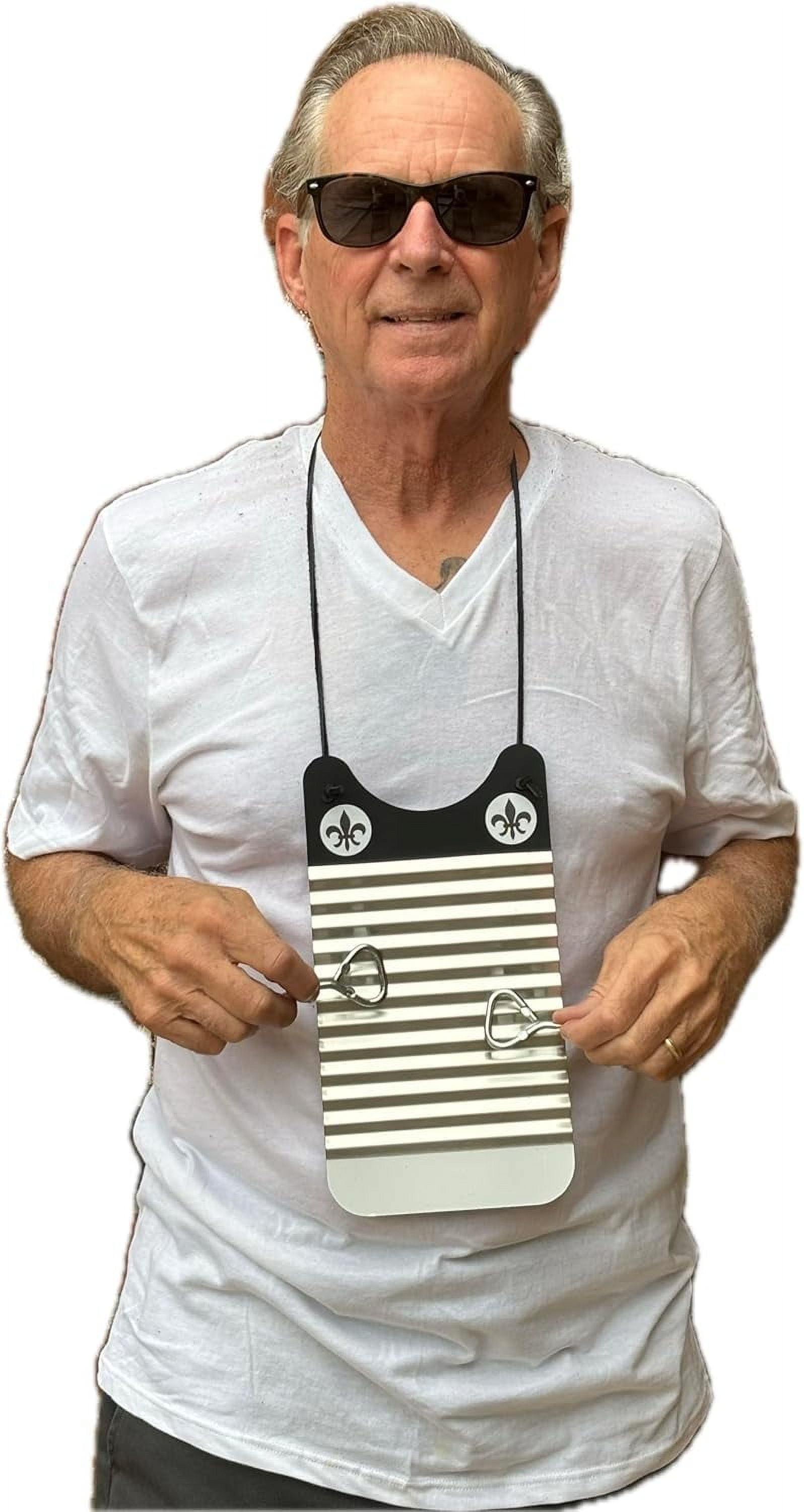 Mini Handmade Black and White Zydeco Washboard Rubboard 6 x 11 Inches ...