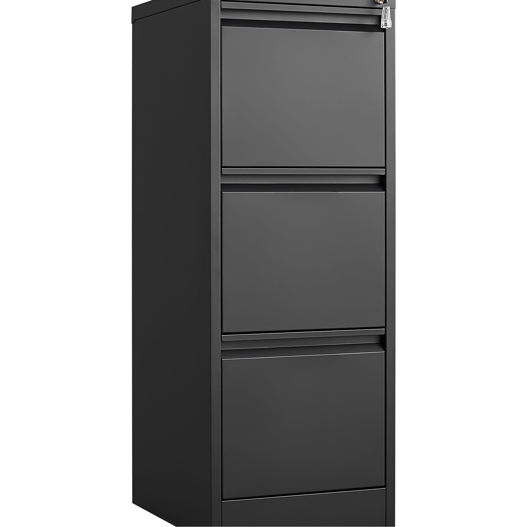 Black 3-Drawer Metal Filing Cabinet | Smooth Pulling Drawers with Anti ...