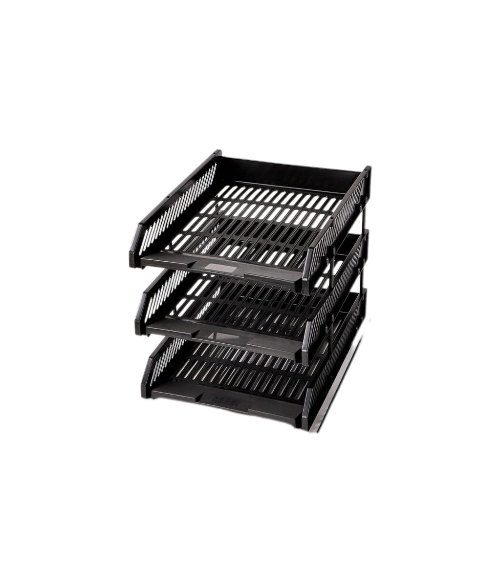 Black 3-Tier File Organizer, Desktop Paper Tray for Office Home School ...