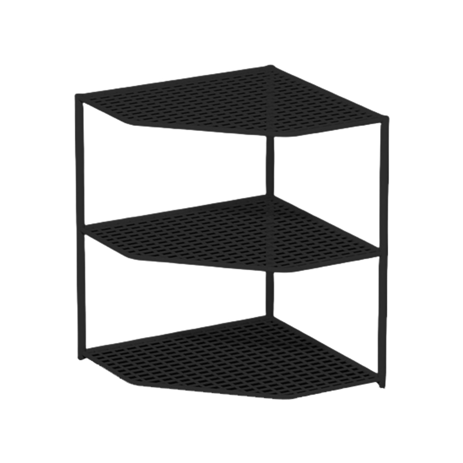 Black 3-Tier Kitchen Storage Rack, Countertop Corner Pot Pan Organizer ...