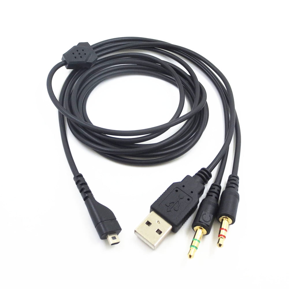 Black 3 in 1 Headphone Cable Audio Cable for SteelSeries Arctis 3/5/7 ...