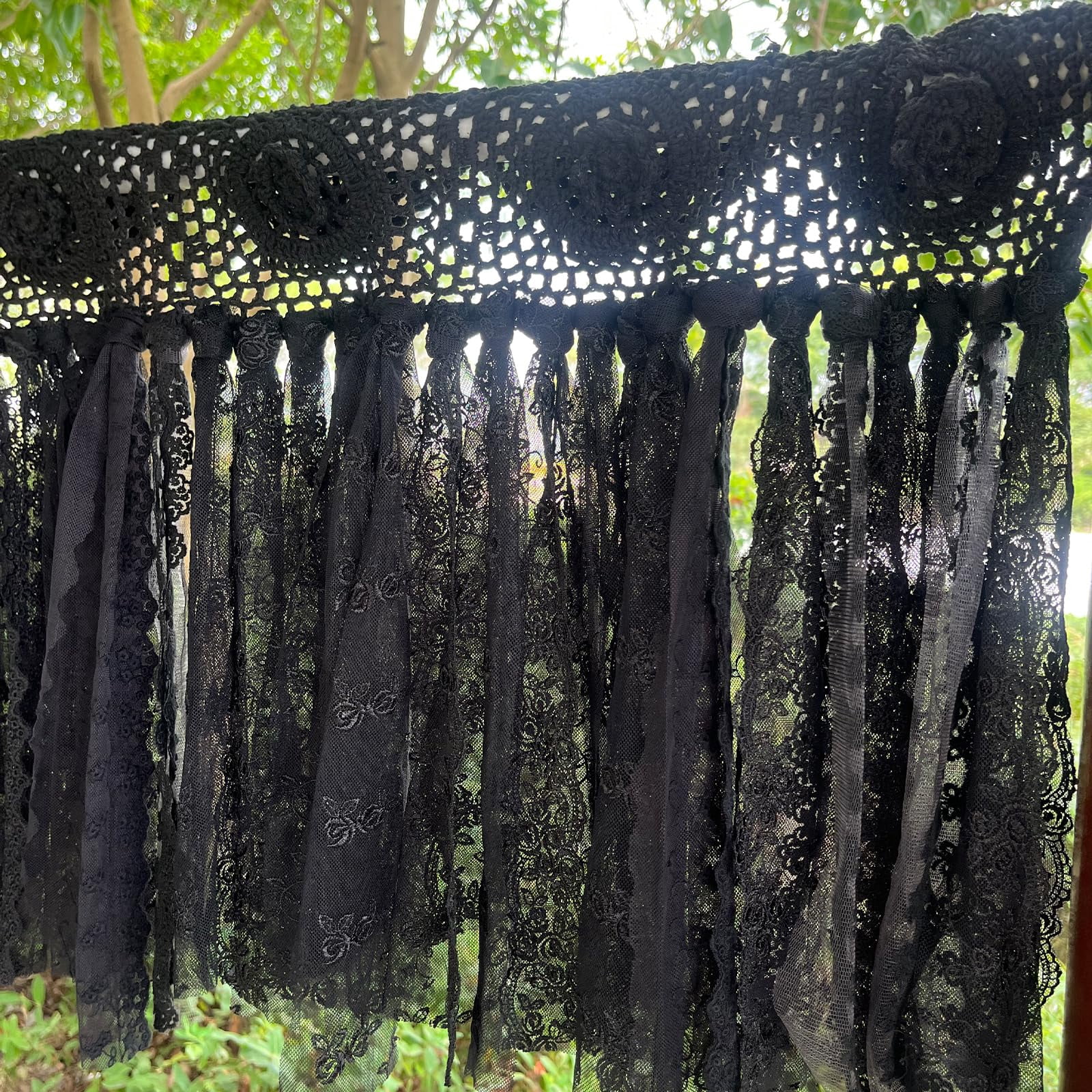 Black 30"W x 16"L (Pack of 1) Window Valance for Kitchen Living Room ...