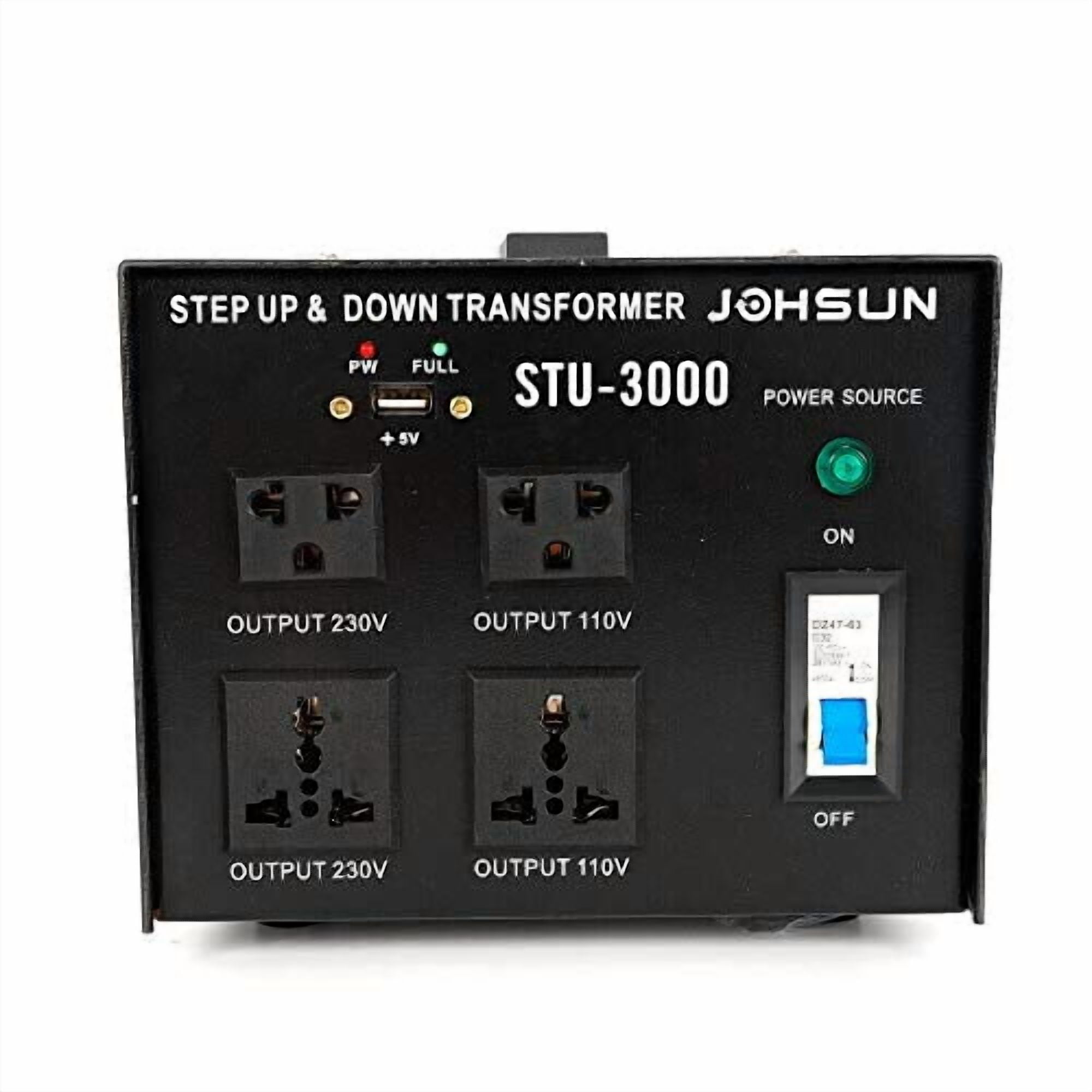 Black 3000W Step Up/Down Voltage Transformer Converter Machine w/ 2 ...